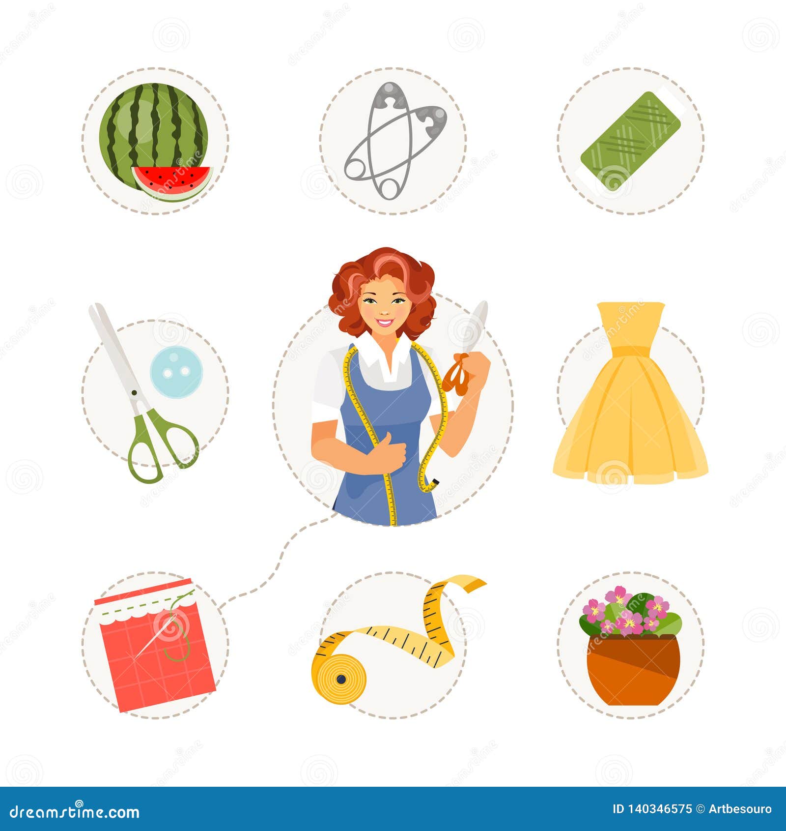 Sewing Matching Game Vector Stock Vector - Illustration of ...