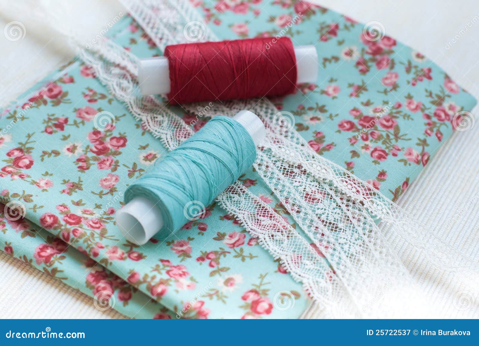 Sewing materials stock image. Image of turquoise, sewing - 25722537