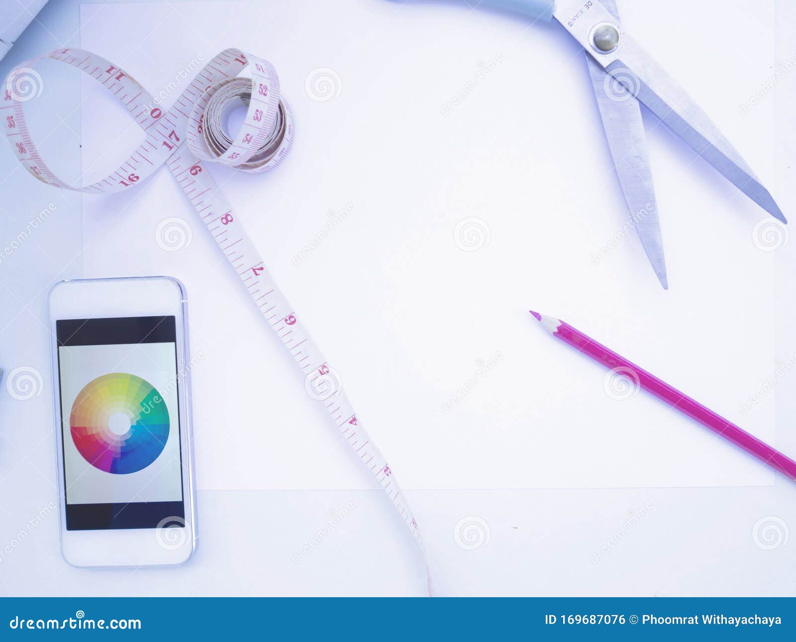 Sewing Materials Isolated on a White Background for Designer Stock ...