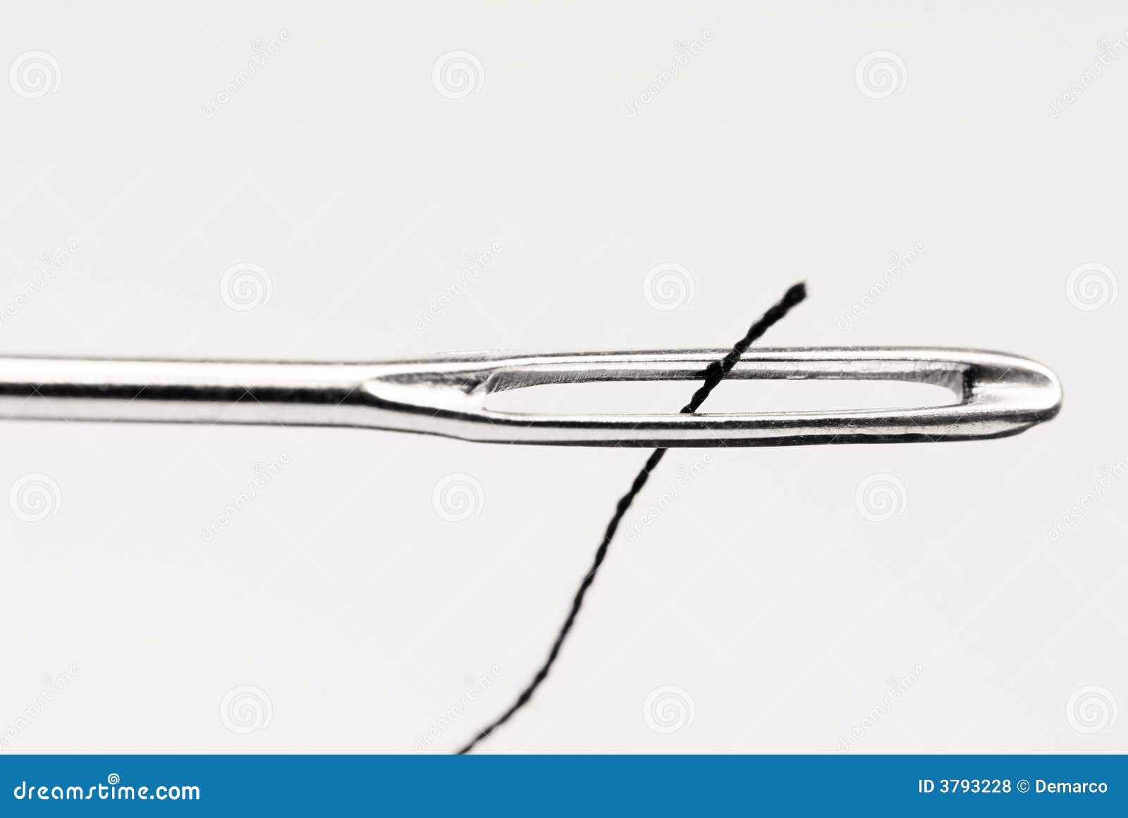 Sewing Needle With Black Thread, Isolated On White Background Royalty ...