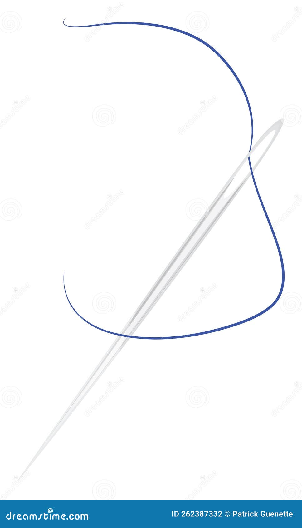 Sewing Needle with Blue Thread, Icon Stock Vector - Illustration of ...