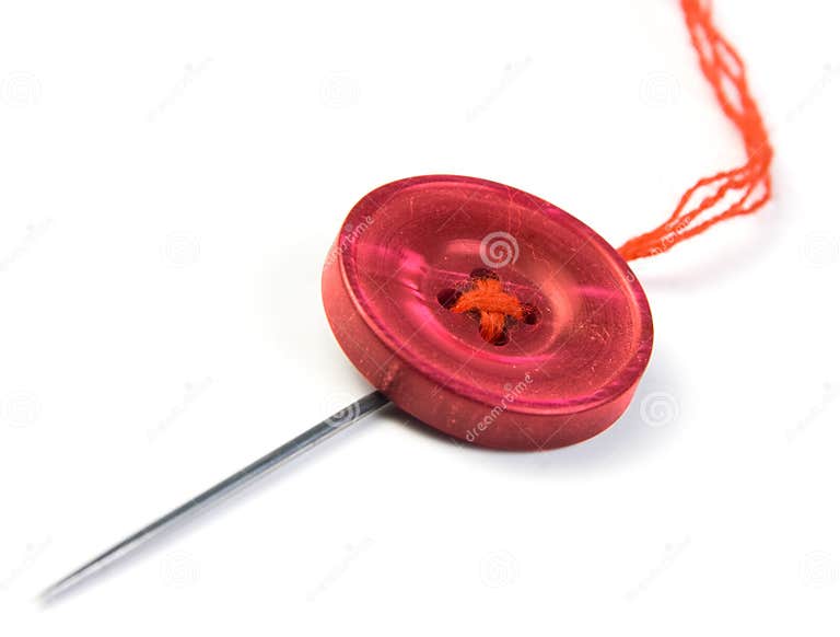 Sewing needle with button stock image. Image of hobbies - 13841993