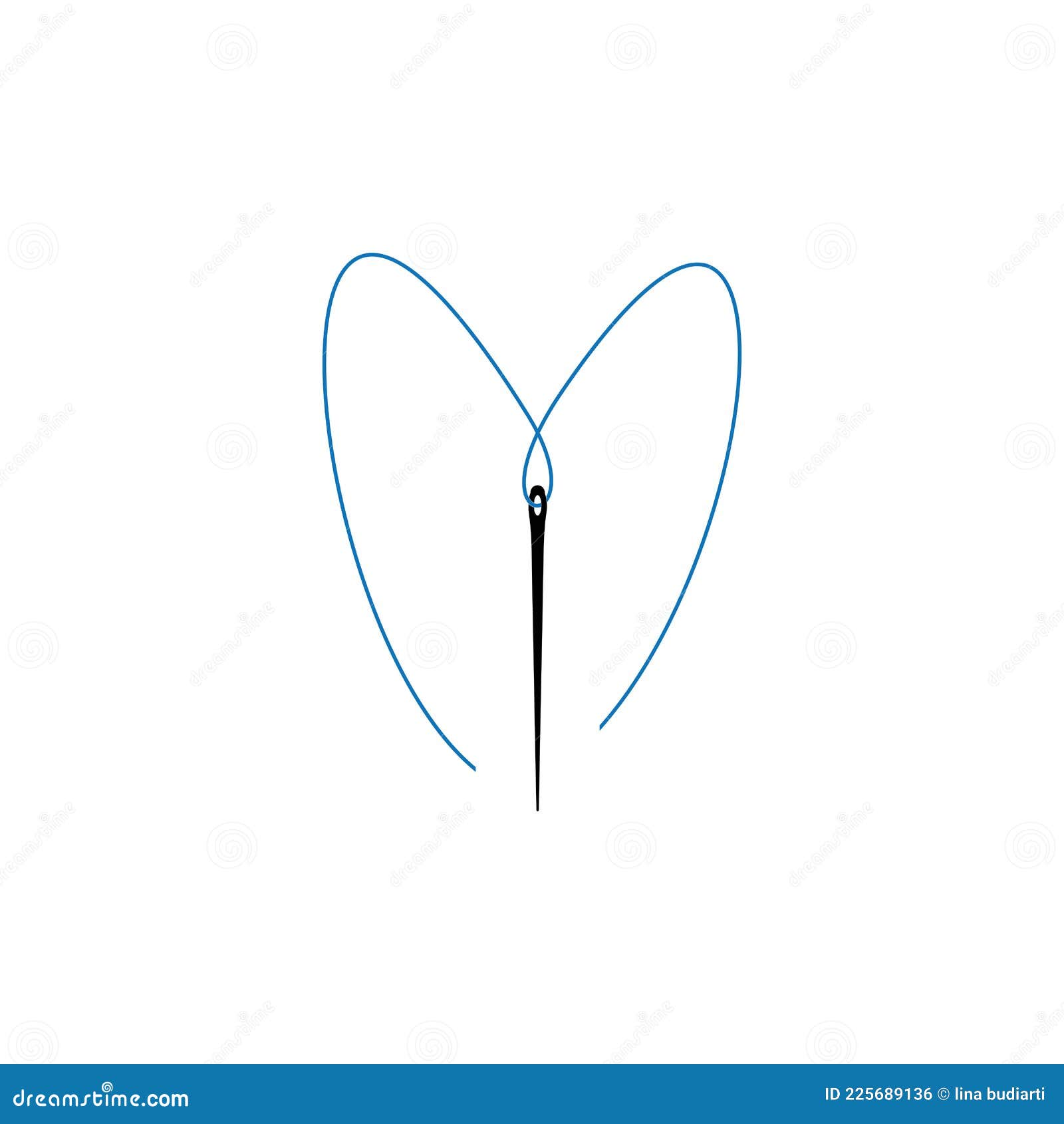 Sewing needle icon stock vector. Illustration of flat - 225689136