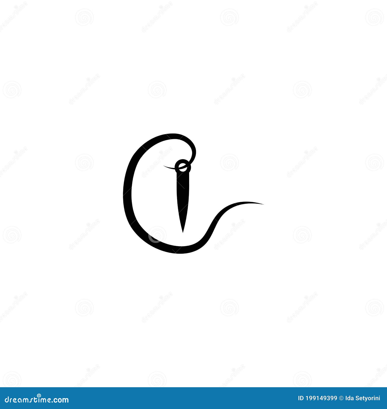 Sewing needle logo stock vector. Illustration of vector - 199149399