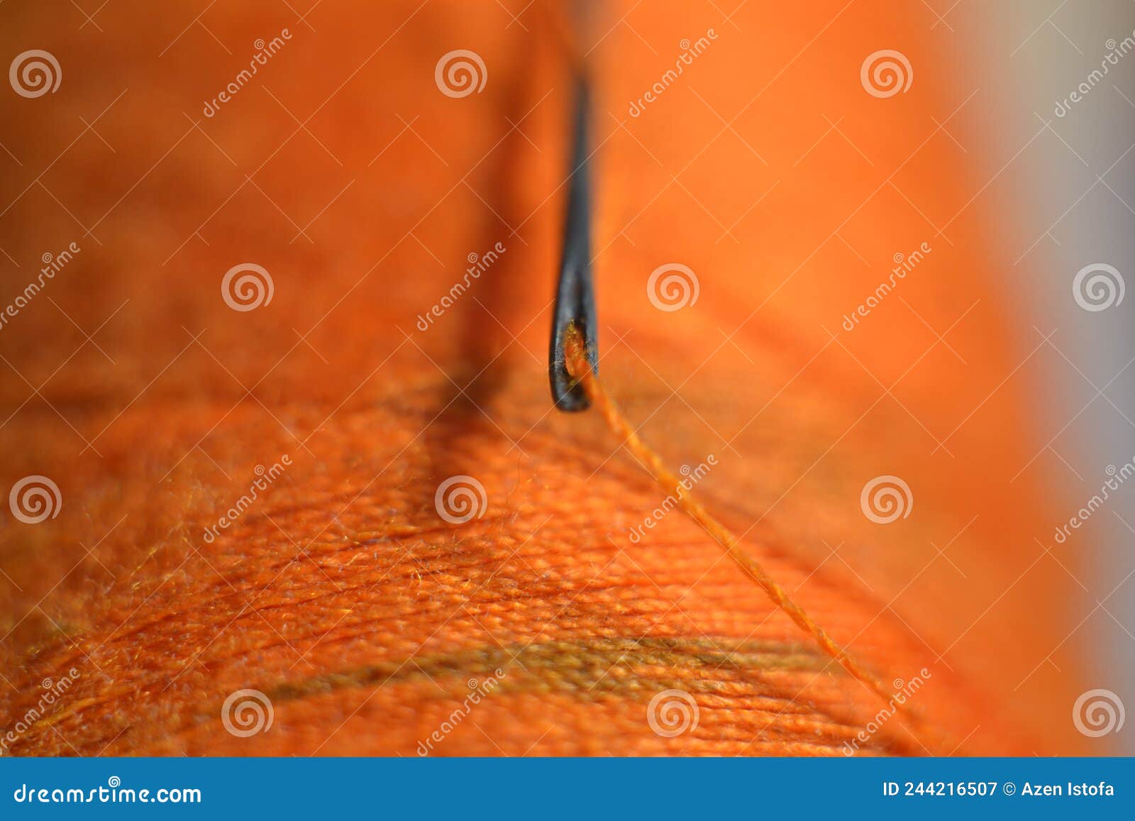 Sewing Needle on Orange Bobbin Thread Stock Image - Image of medicine ...