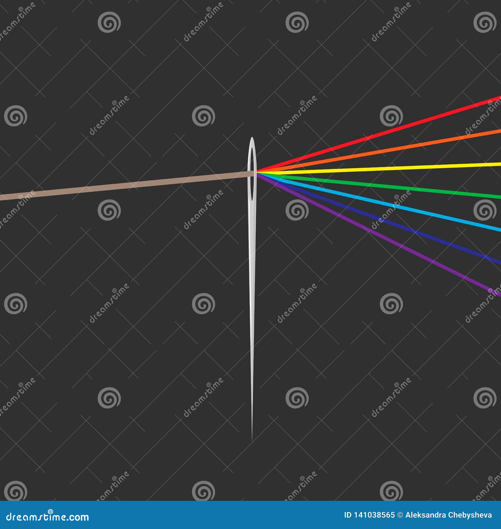 Sewing Needle with Rainbow Thread Icon. Vector Isolated Illustration ...