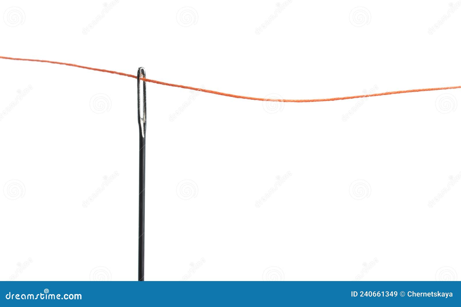 Sewing Needle with Red Thread Isolated on White Stock Image - Image of ...