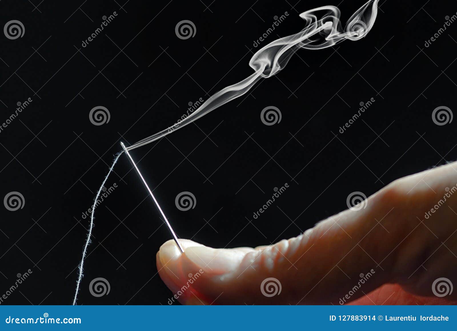 Sewing needle and smoke stock photo. Image of needle - 127883914