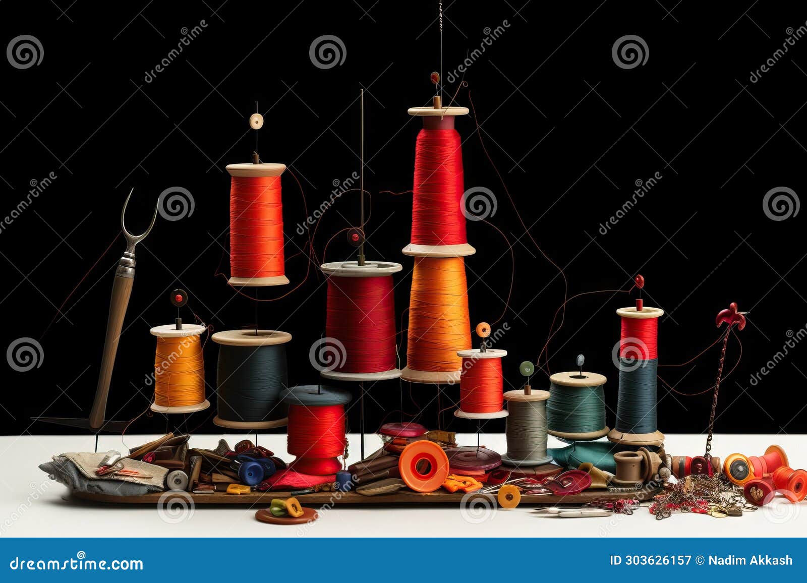 Sewing Needle and String Tailor Craft Stock Illustration - Illustration ...