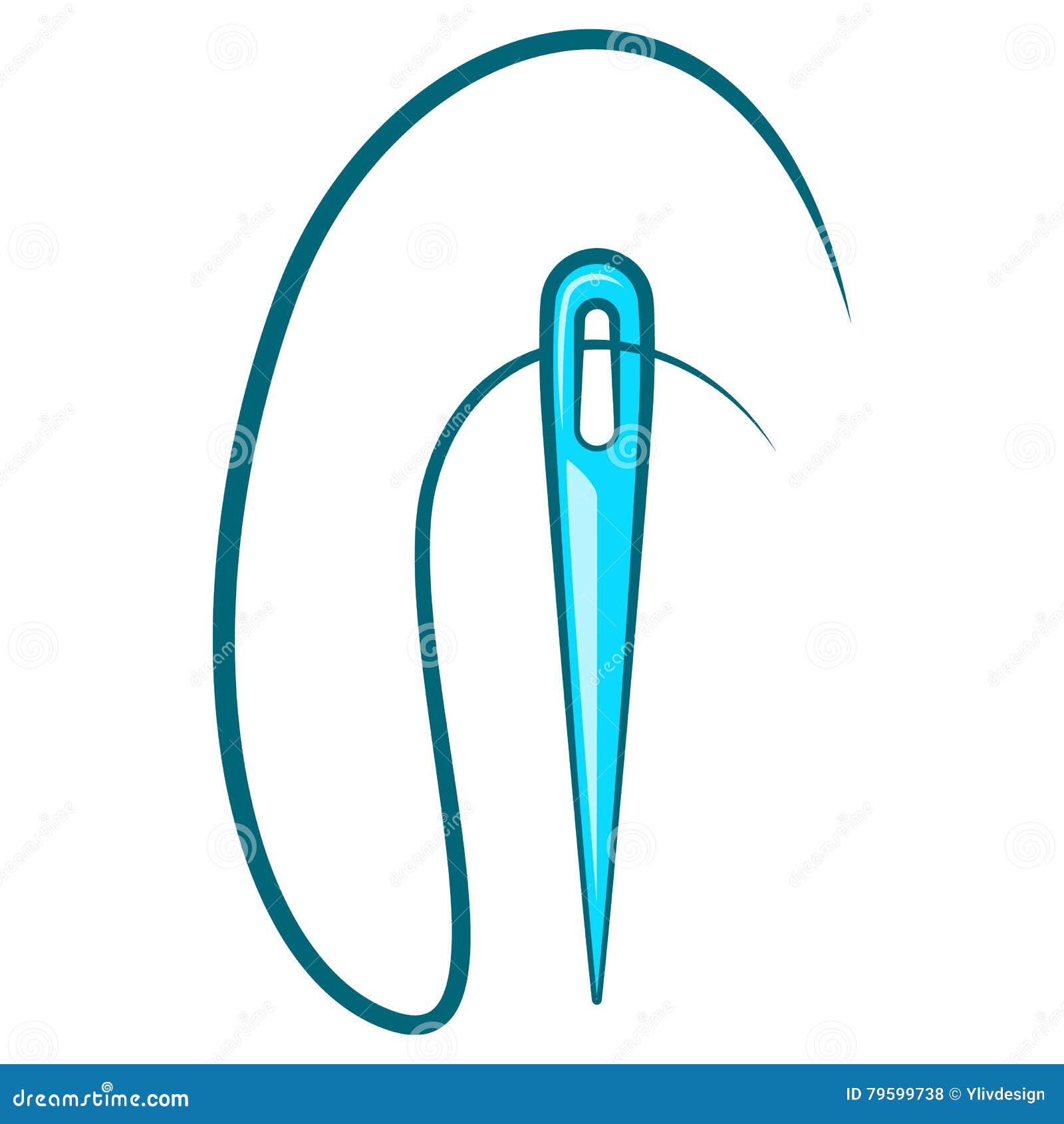 Sewing Needle with Thread Icon, Cartoon Style Stock Vector ...