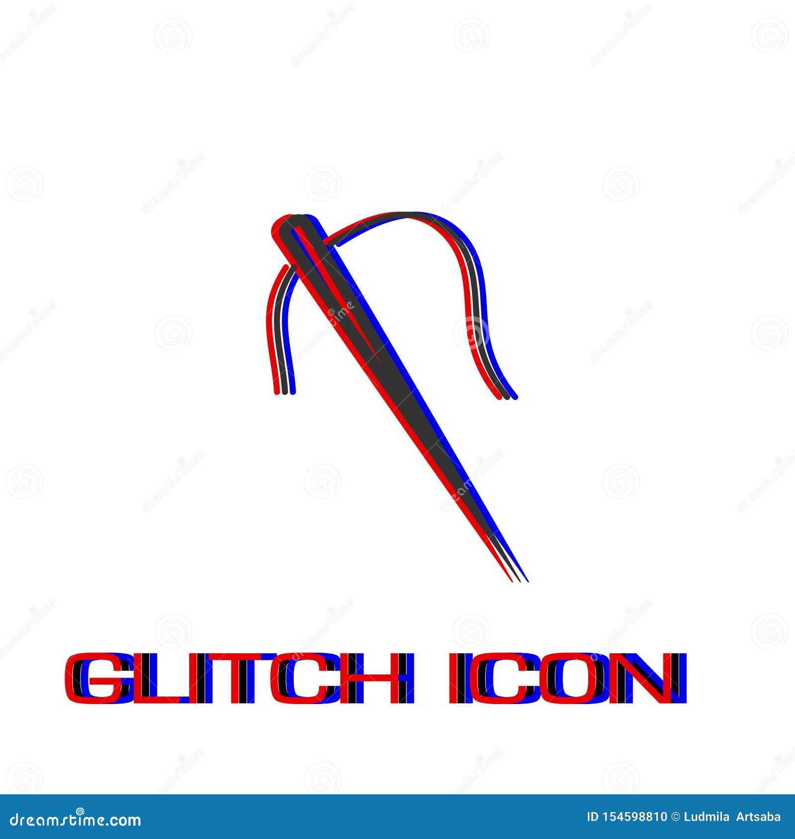 Sewing Needle with Thread Icon Flat Stock Illustration - Illustration ...