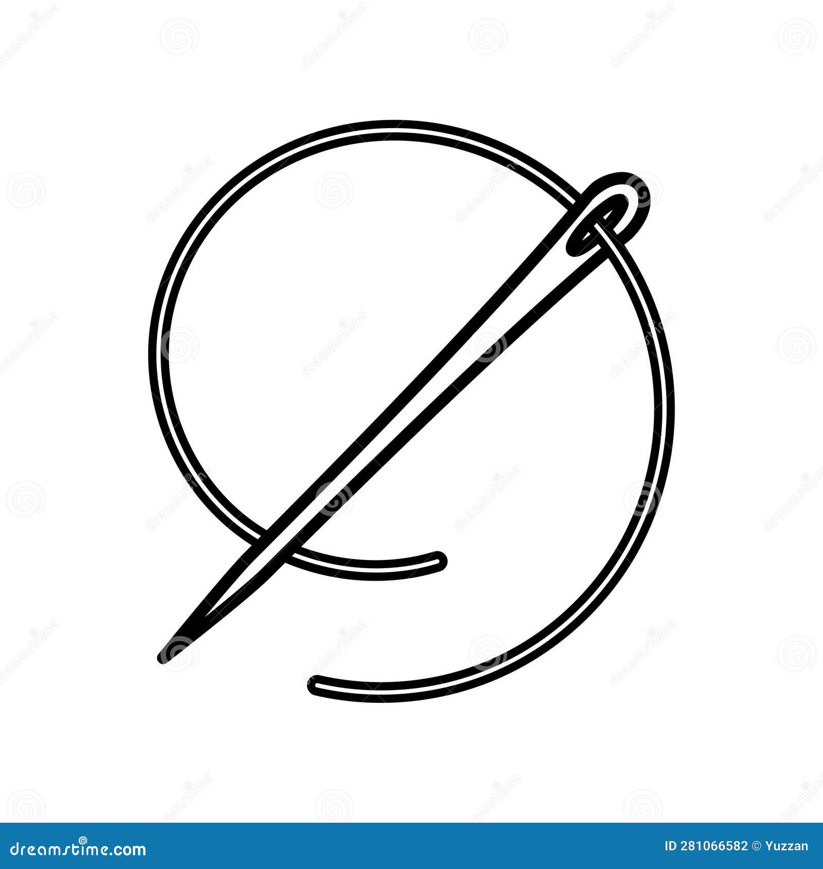 Sewing Needle and Thread Outline Icon Vector Illustration Stock Vector ...