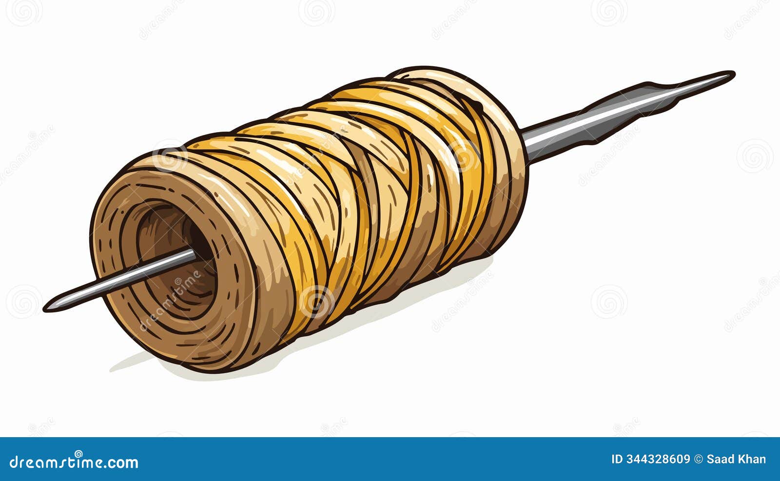 Sewing Needle and Thread Vector Stock Illustration - Illustration of ...