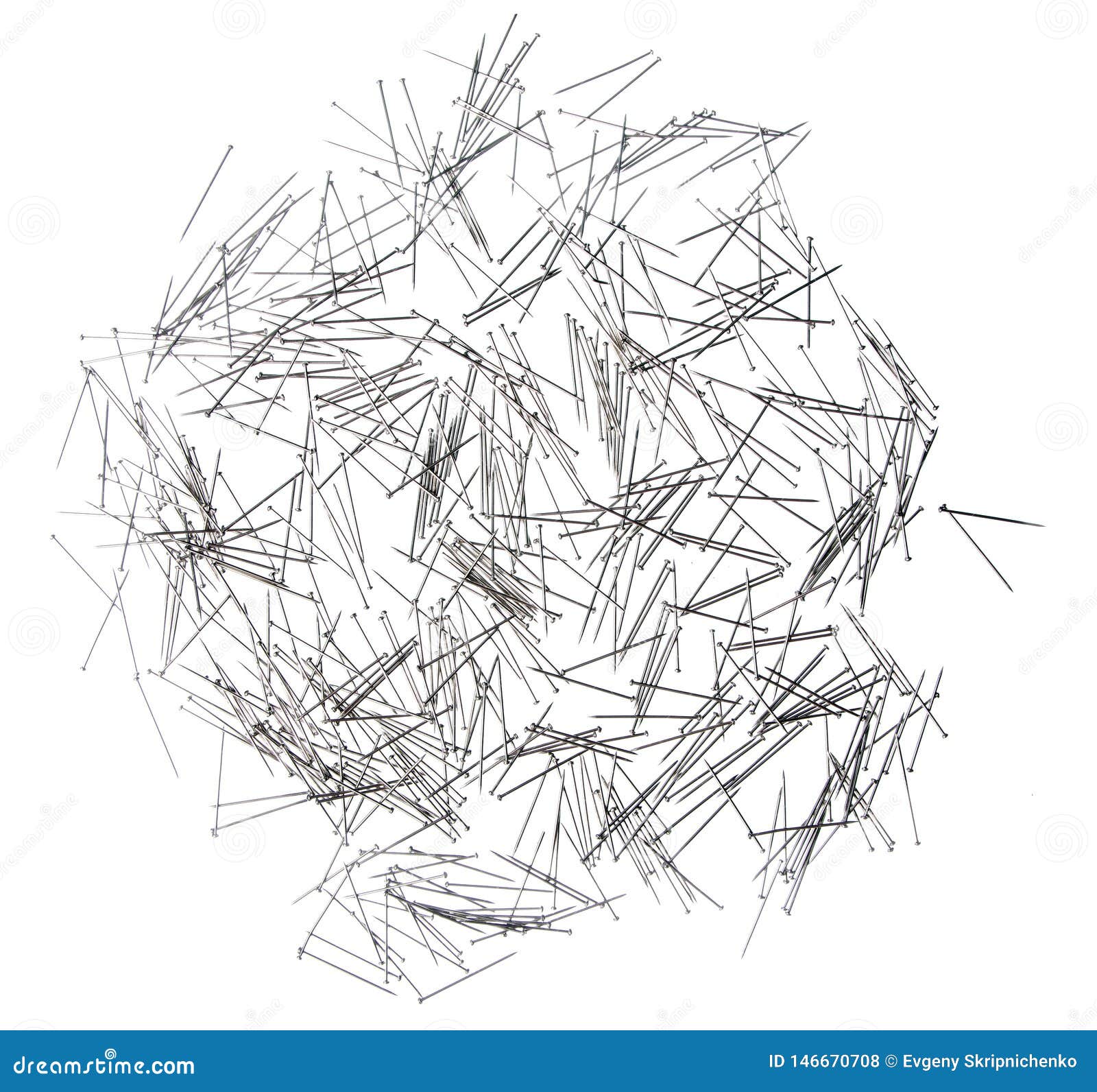 Sewing Needles on a White Background Stock Photo - Image of grey ...