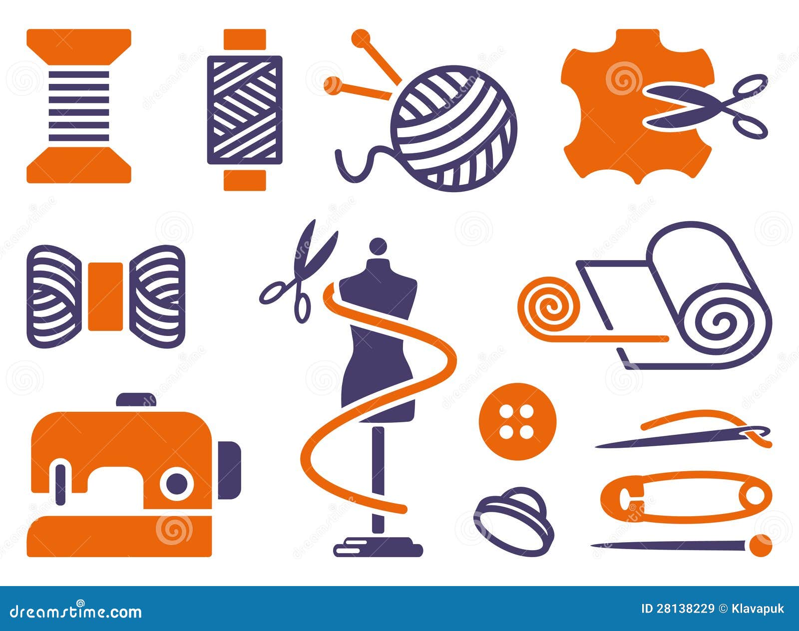 Sewing And Needlework Icons Royalty Free Stock Images Image 28138229