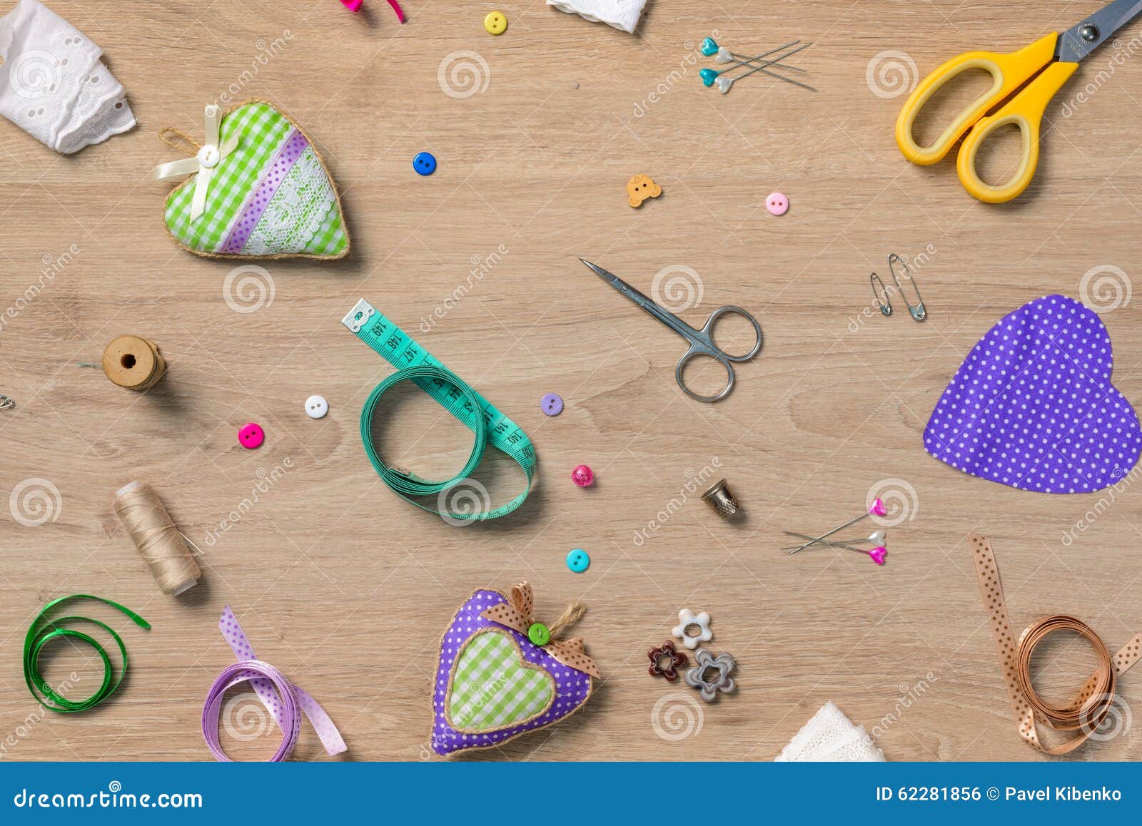 Sewing objects wallpaper stock photo. Image of material - 62281856