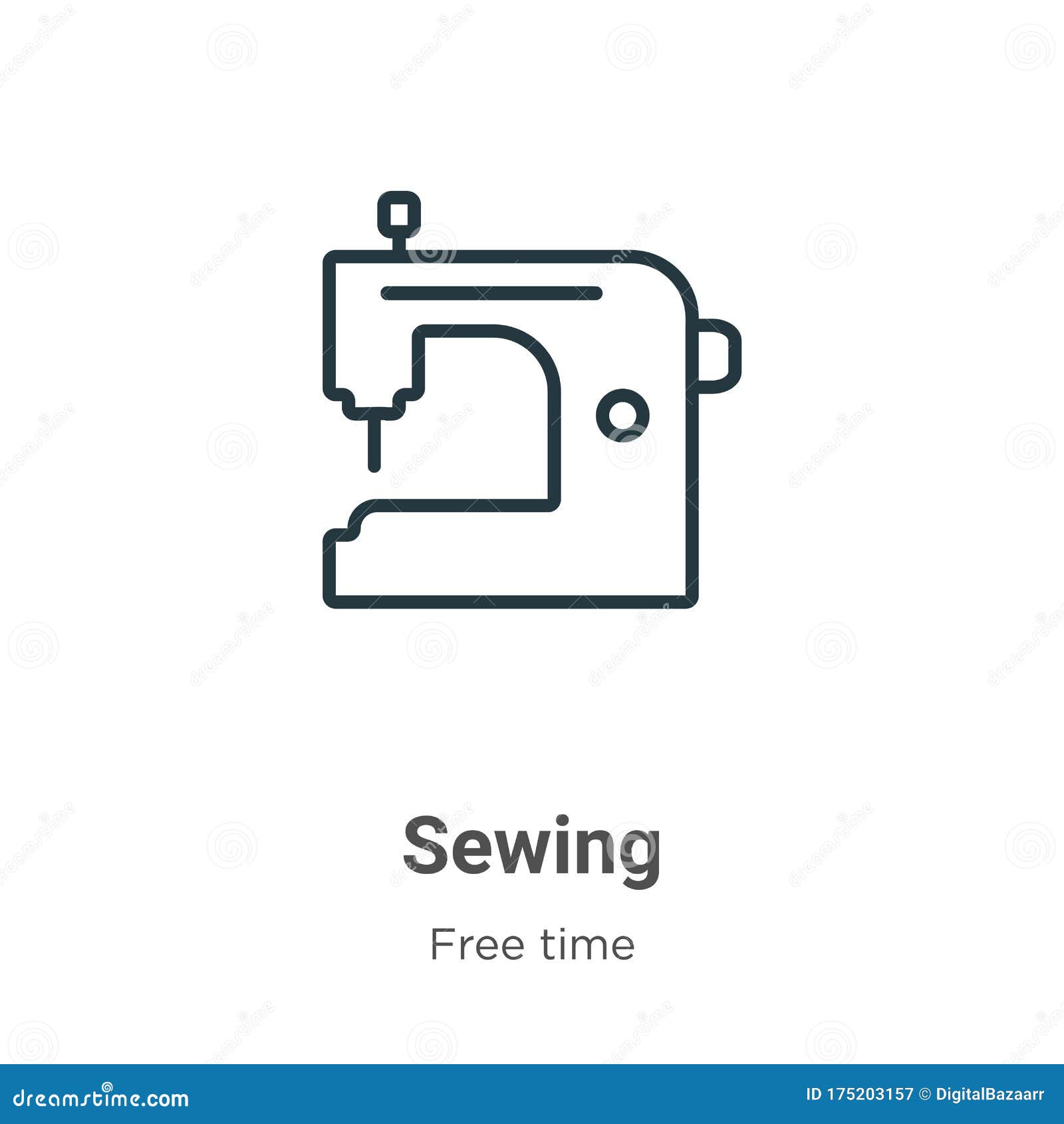 Sewing Outline Vector Icon. Thin Line Black Sewing Icon, Flat Vector ...