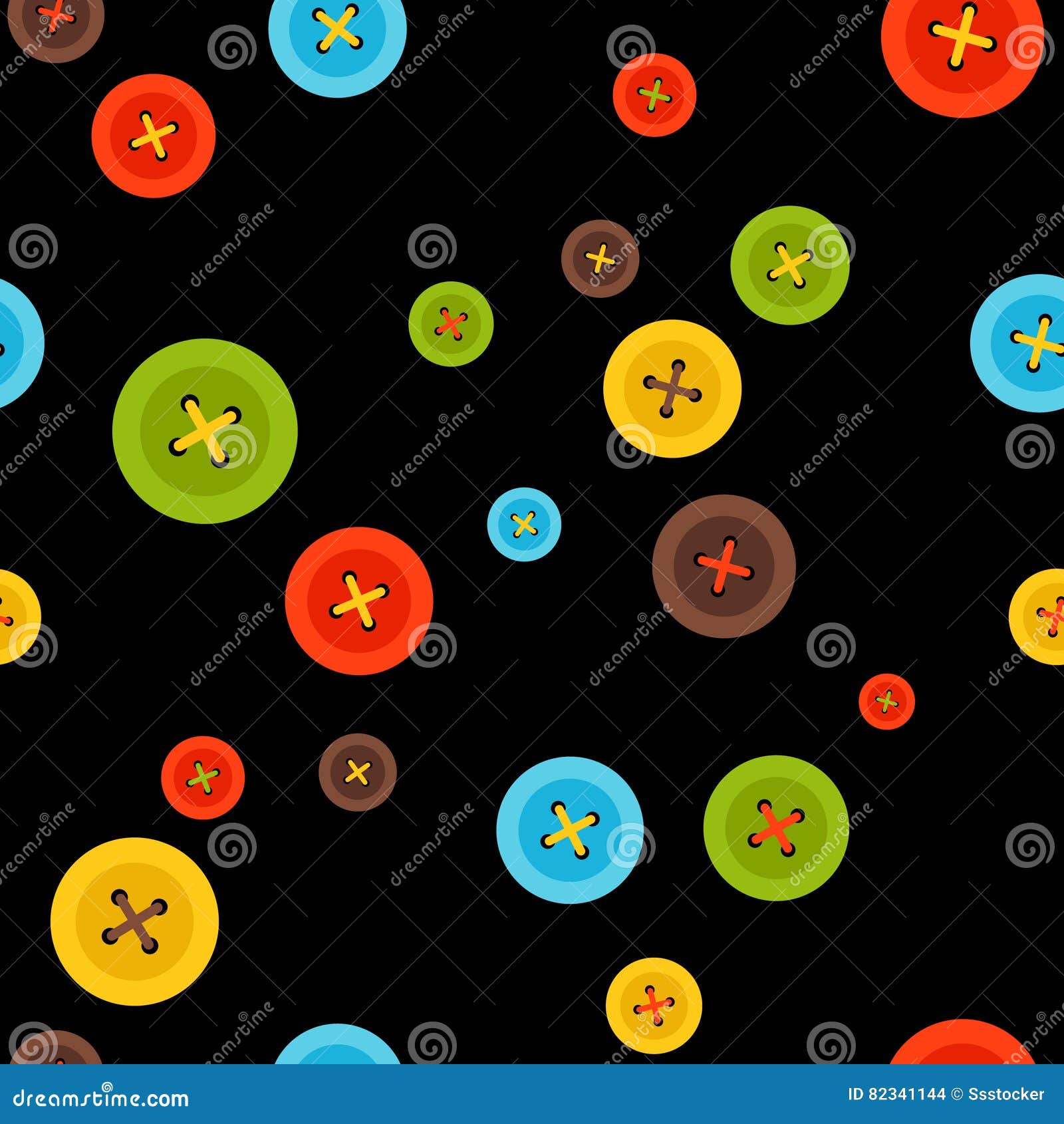 Sewing Pattern with Buttons Stock Vector - Illustration of needlework ...