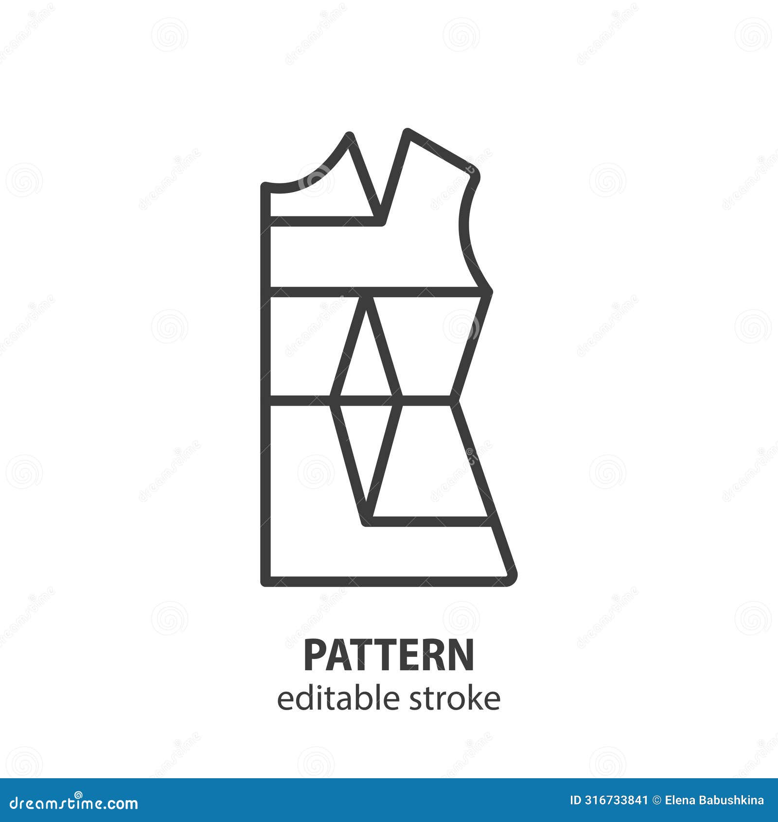 Sewing Pattern Line Icon. Editable Stroke Stock Vector - Illustration ...