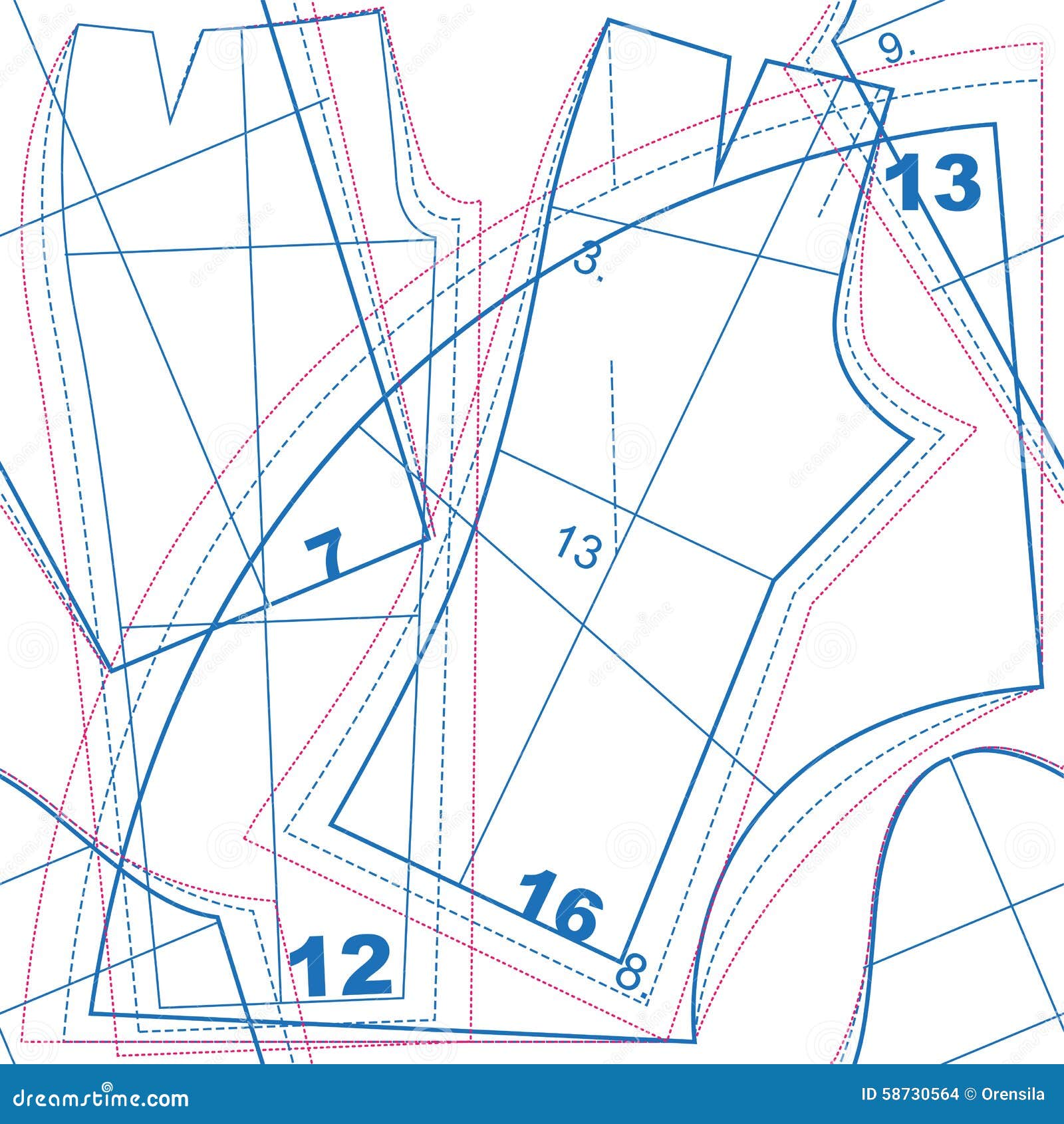 Sewing Pattern. Seamless Texture Stock Vector - Illustration of ...