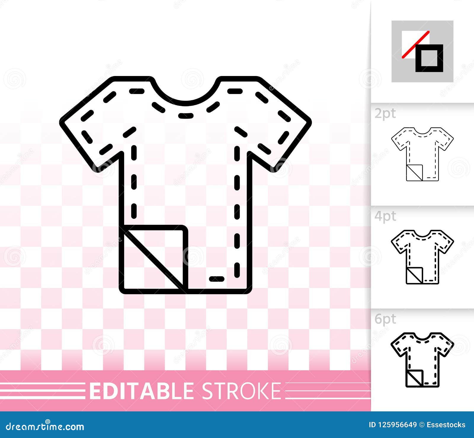 Sewing Pattern Simple Black Line Vector Icon Stock Vector ...