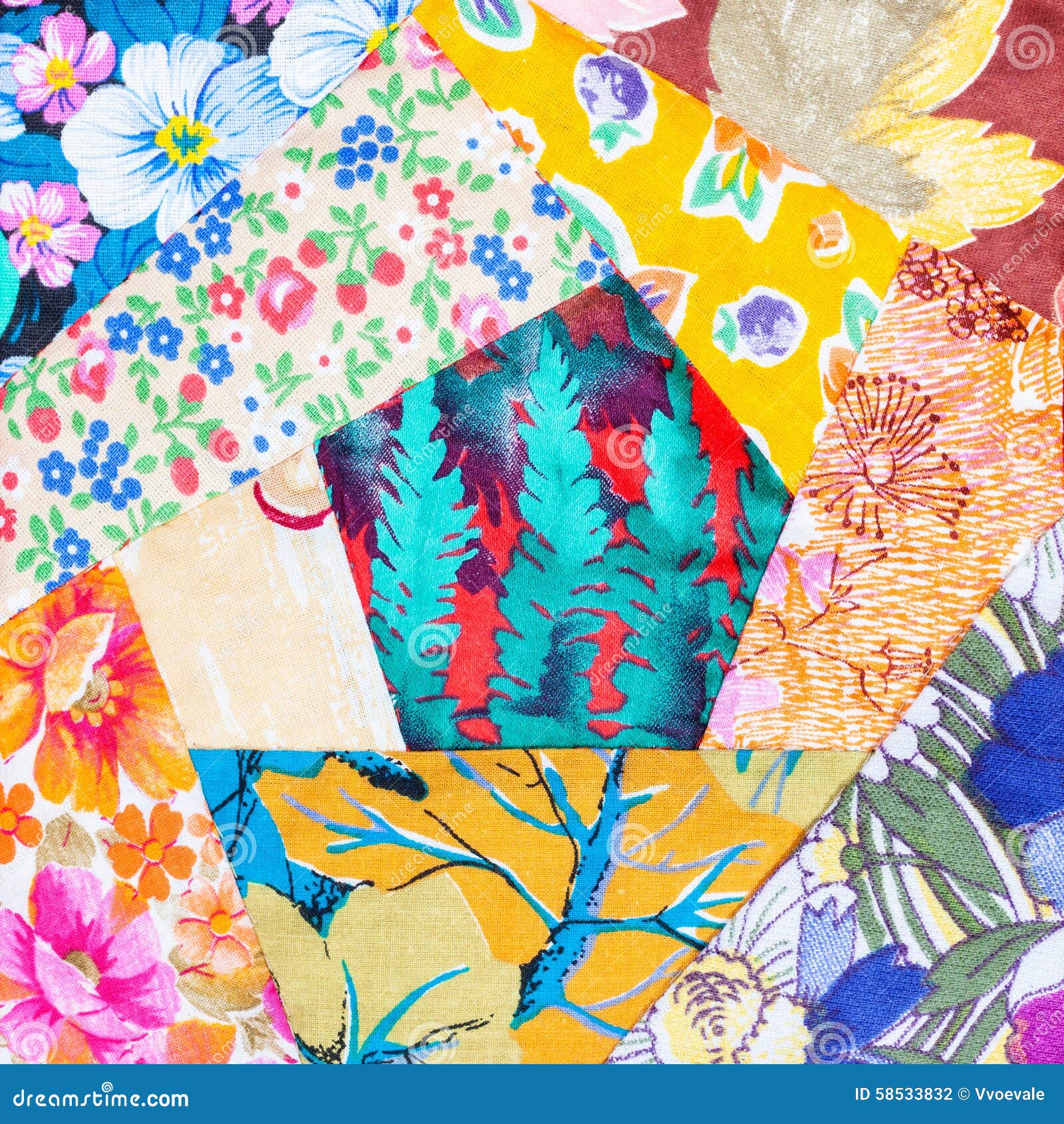 Sewing Pieces of Patchwork Quilt Close Up Stock Photo - Image of sample ...