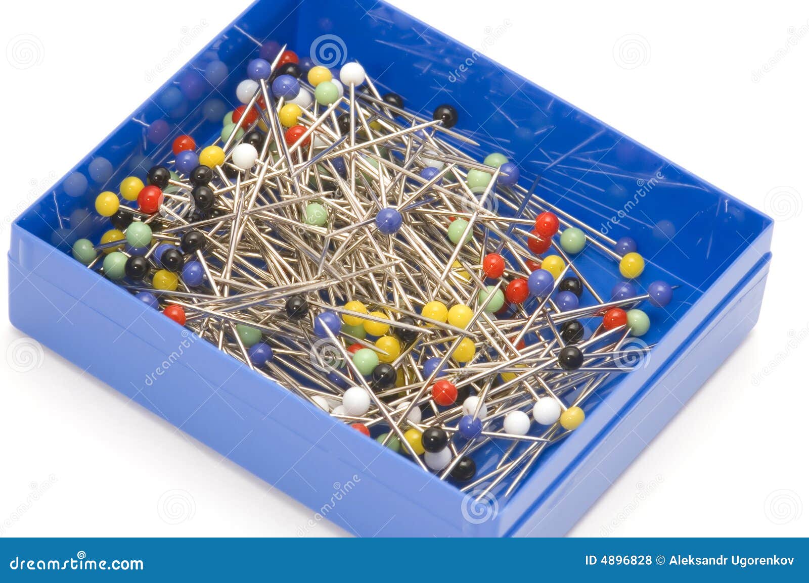 Sewing pin in box stock photo. Image of cushion, pins - 4896828