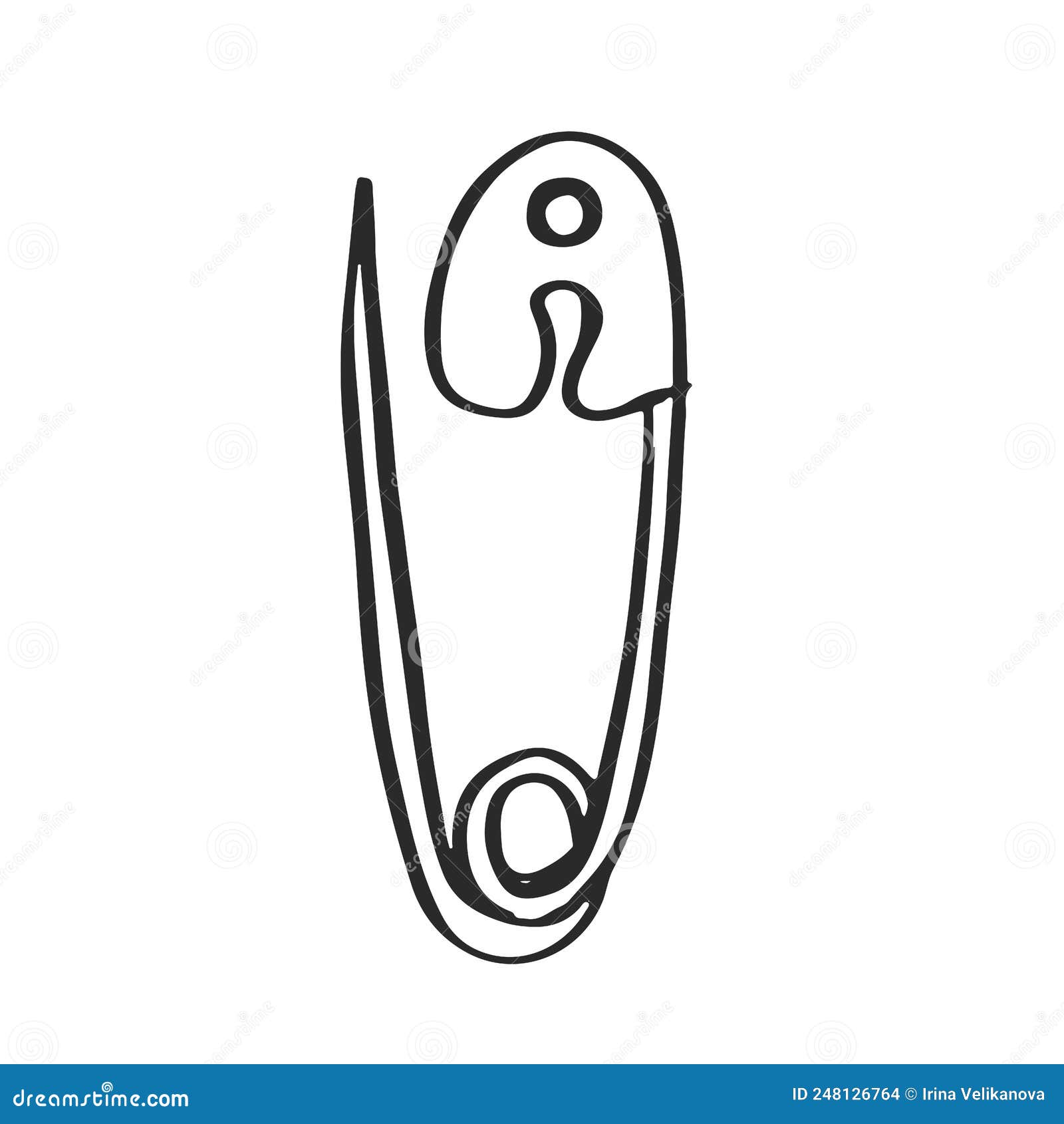 Sewing Pin Hairpin for Knitting Needlework in Line Vector Illustration ...