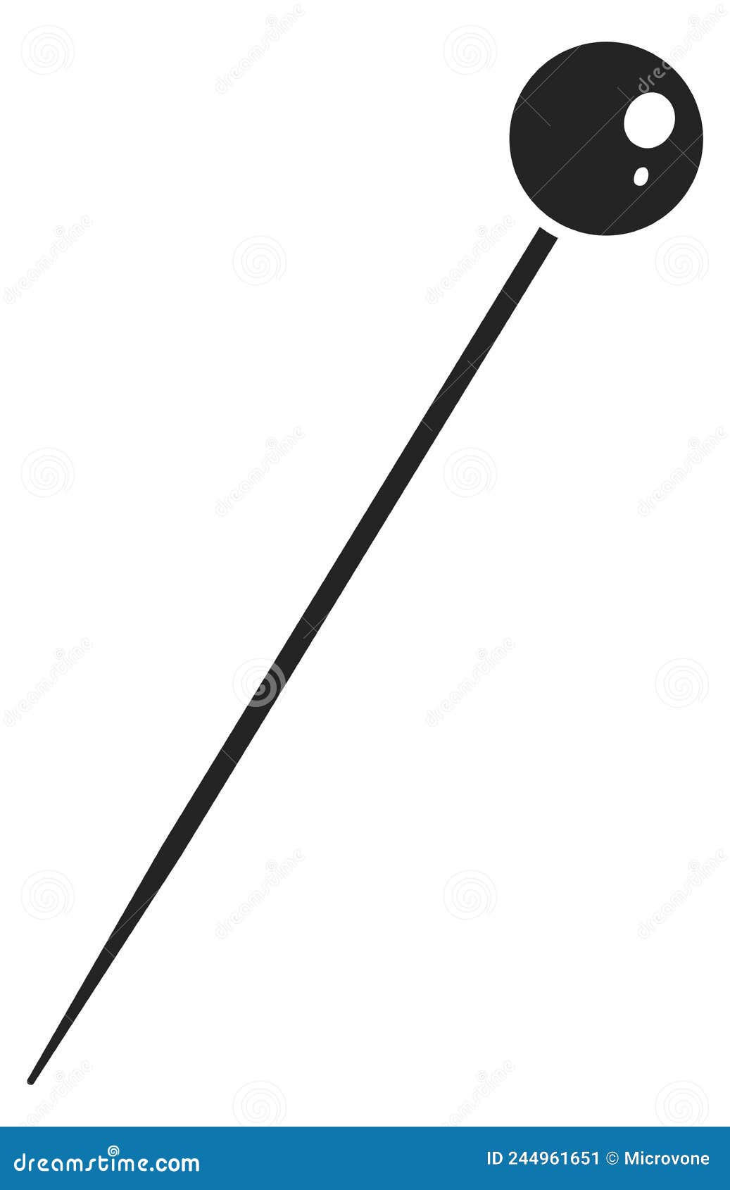 Sewing Pin Icon. Black Fabric Fixing Tool Stock Vector - Illustration ...