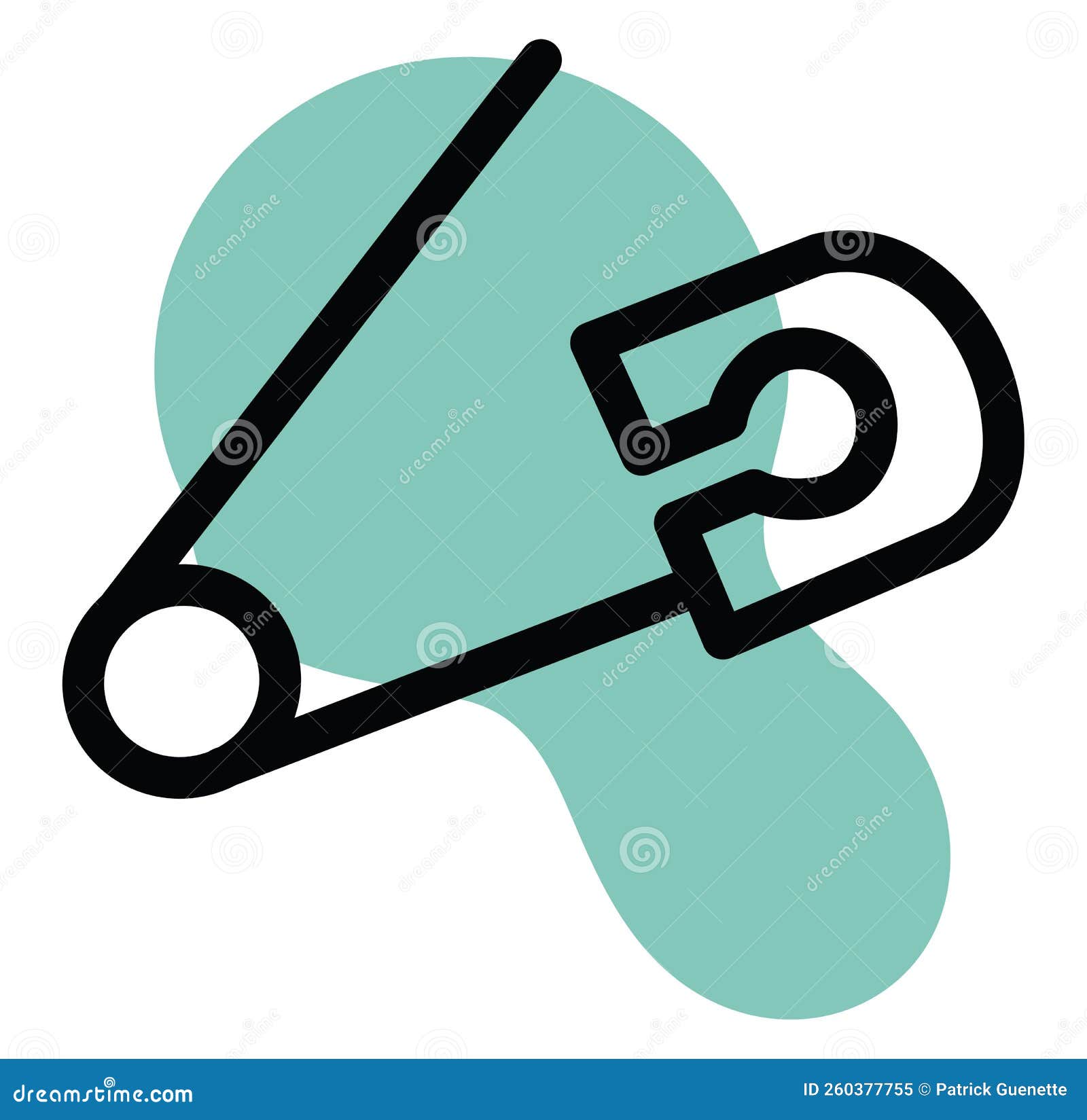 Sewing pin, icon stock vector. Illustration of sketch - 260377755