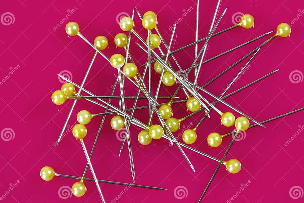 Sharp pins stock image. Image of objects, sewing, yellow - 20060783