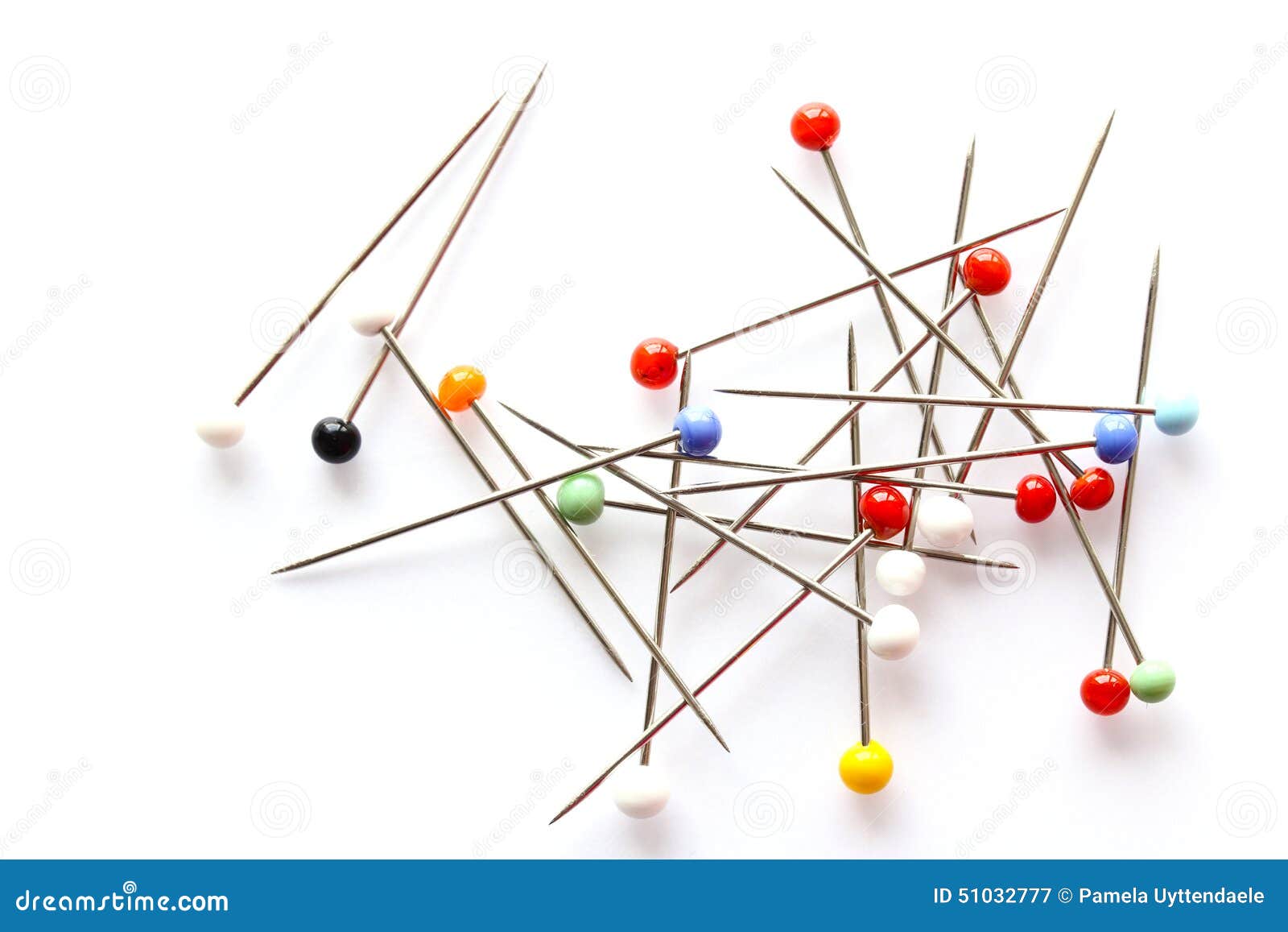 Sewing Pins Isolated on White Stock Image - Image of sewing, silver ...