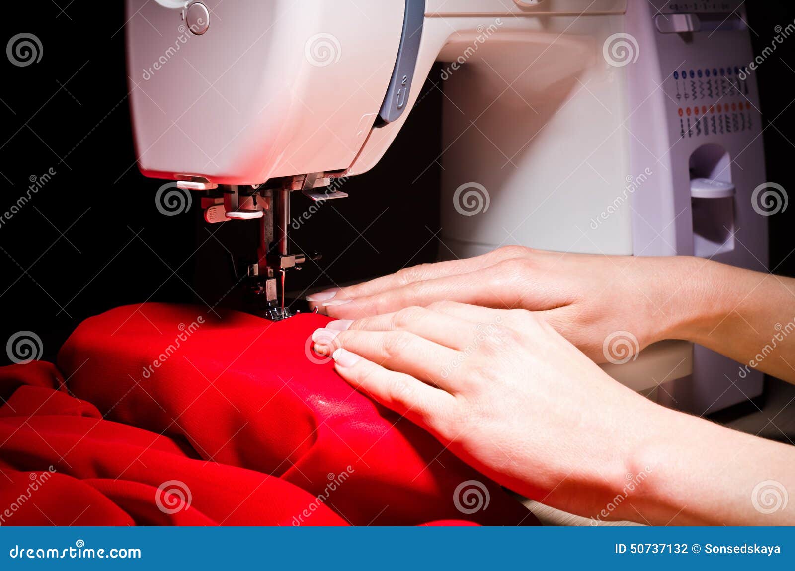 Sewing process stock photo. Image of holding, human, hands - 50737132