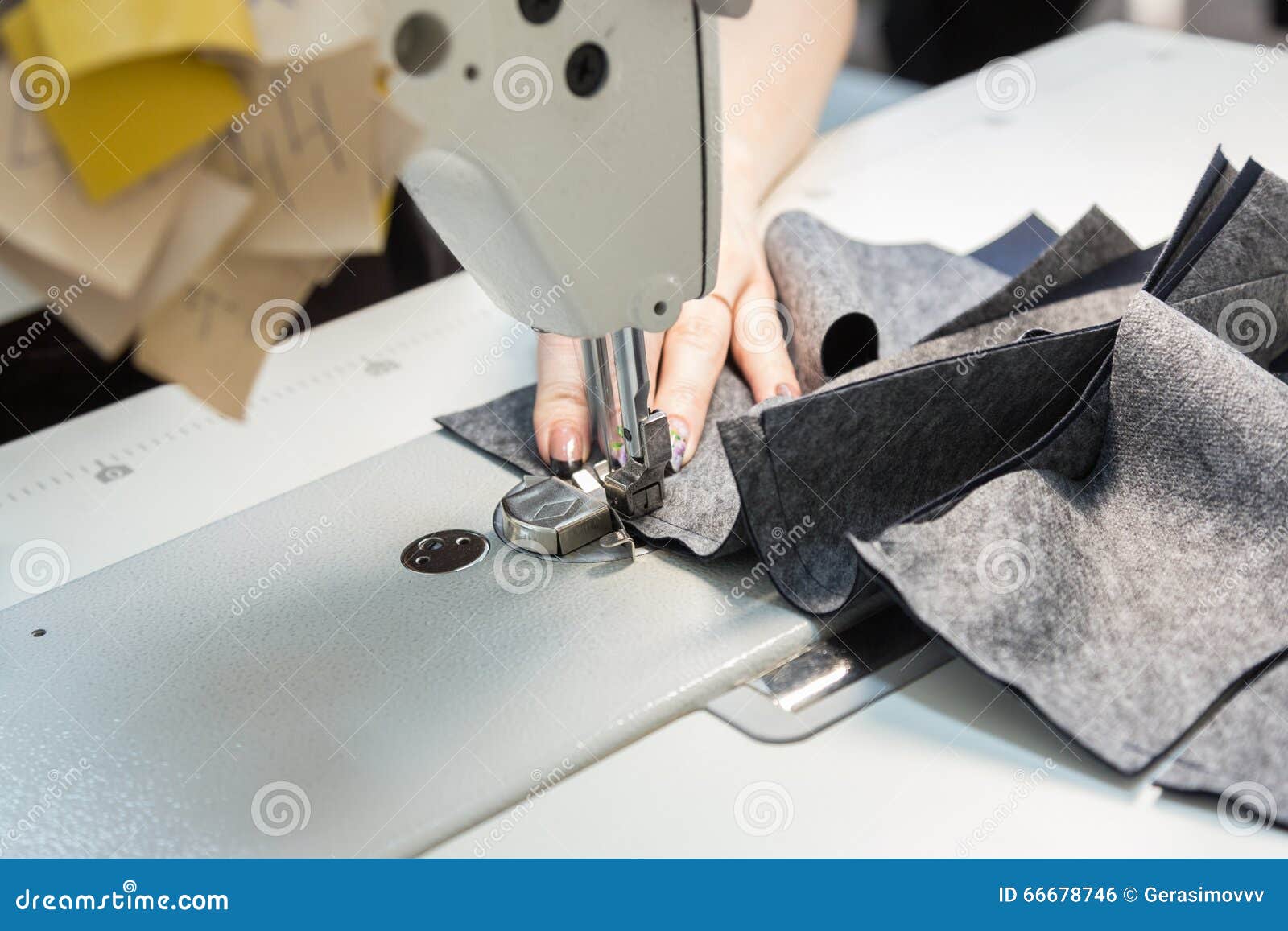 Sewing Process on a Manufacture Stock Photo - Image of process, machine ...