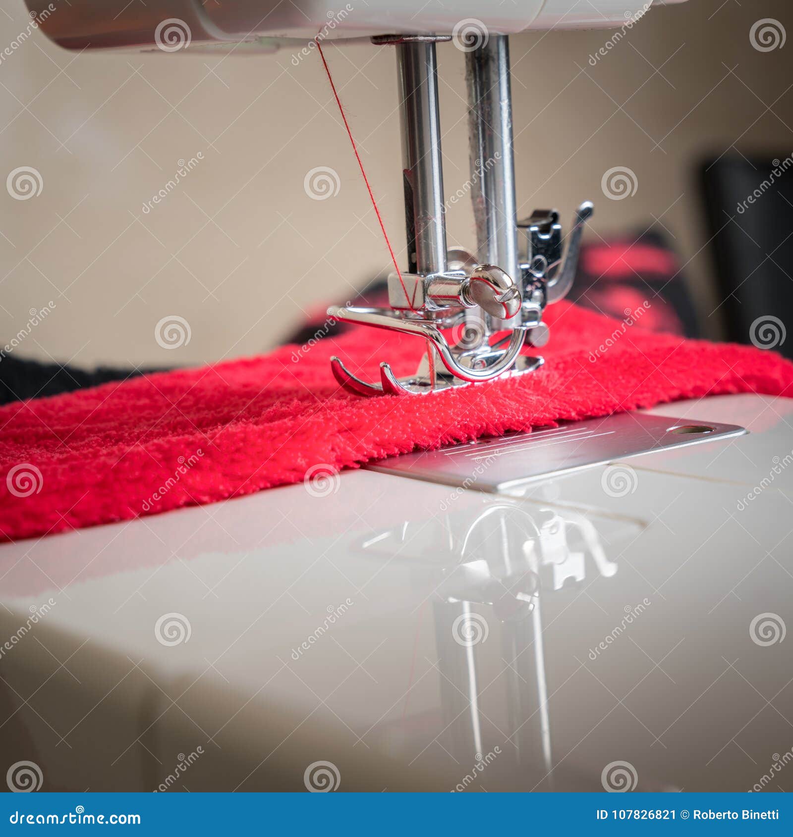 Sewing Process in the Phase of Overstitching Close Up Stock Image ...