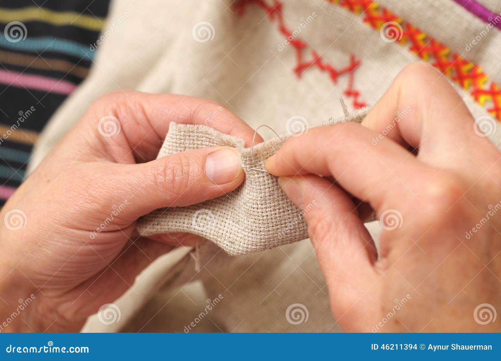 Sewing process stock photo. Image of closeup, design - 46211394