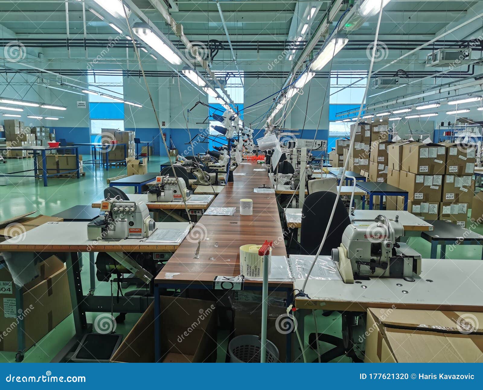 Sewing Production Factory stock photo. Image of machines - 177621320