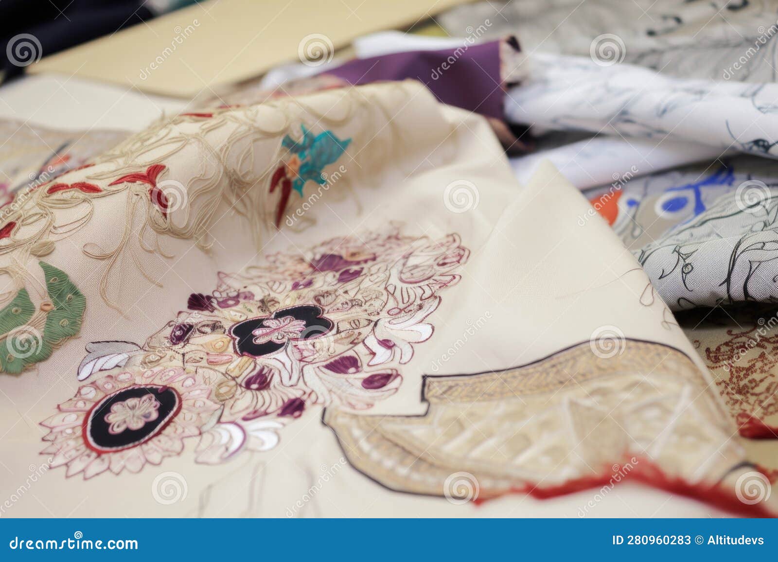 Sewing Project with Intricate, Detailed Design and Patterns Stock Image ...