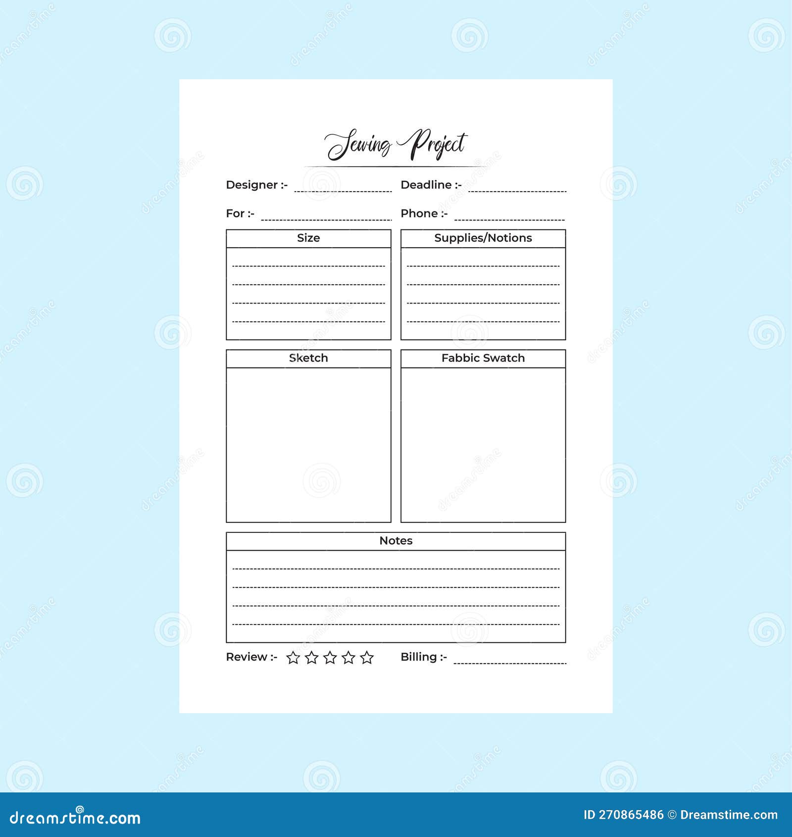 Sewing Project Log Book KDP Interior. Sewing Store Information and ...