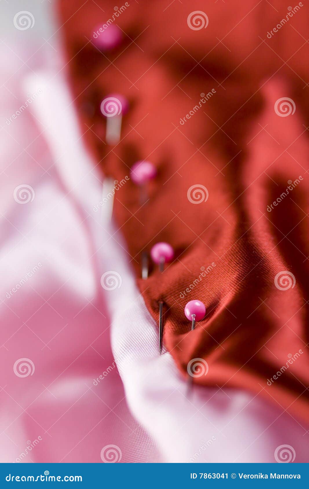 Sewing red detail stock image. Image of pins, needlework - 7863041
