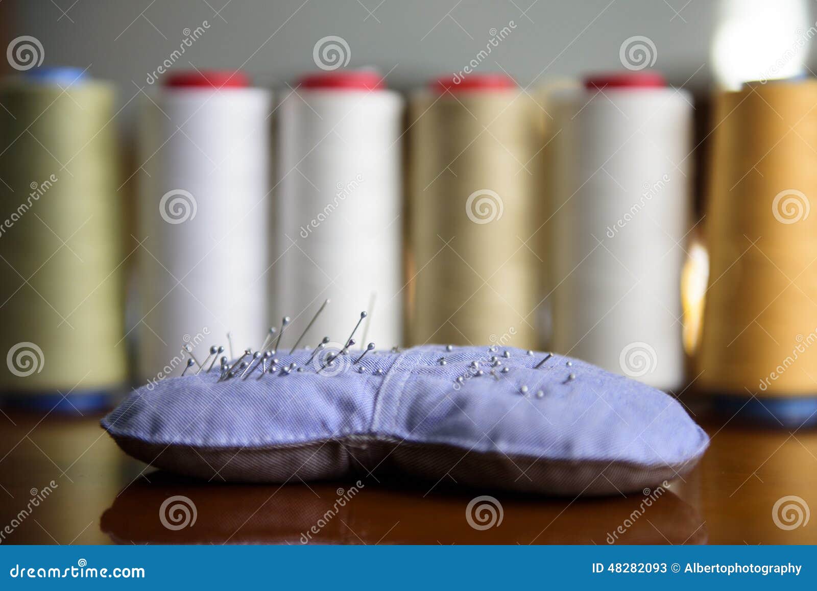 Sewing rolls and needles stock image. Image of cotton - 48282093