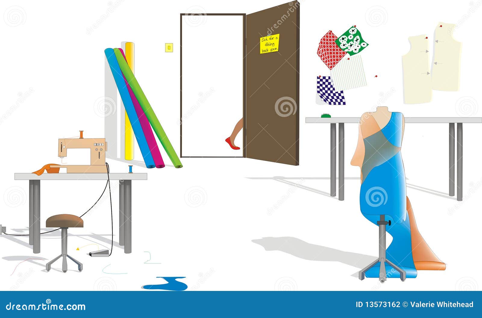 Sewing Room stock vector. Illustration of create, note - 13573162