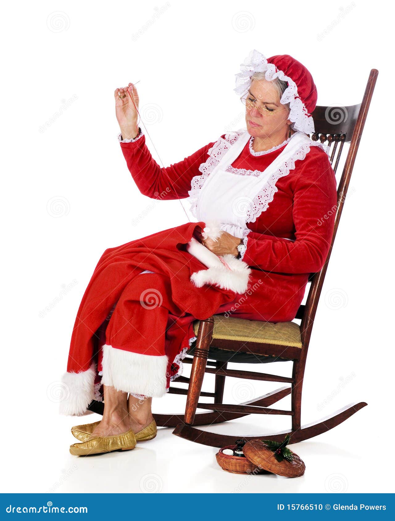 Sewing Santa s Rip stock photo. Image of sewing, glasses - 15766510