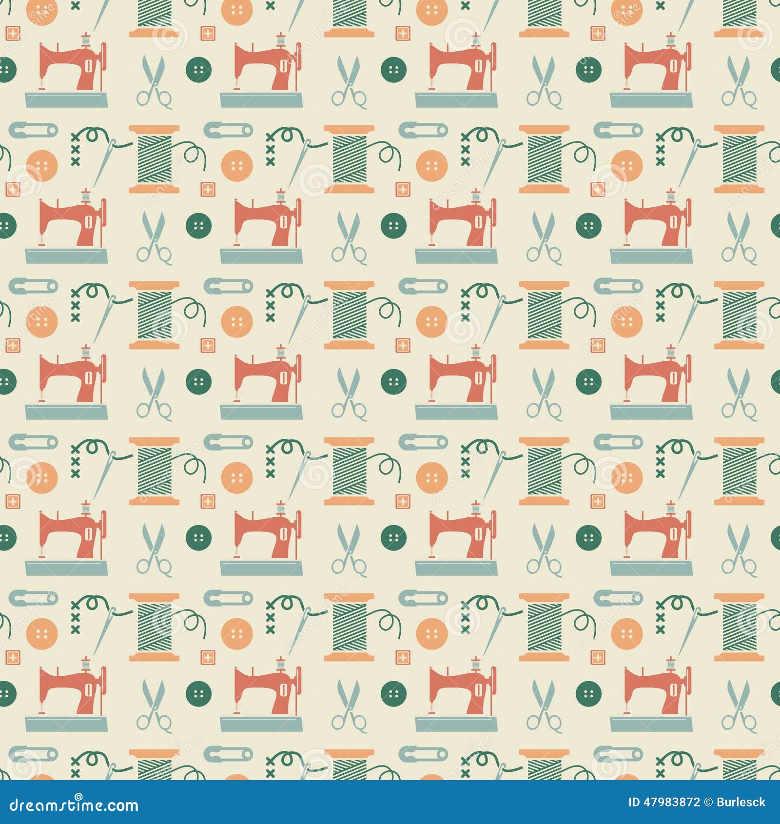 Sewing seamless pattern stock vector. Illustration of repetition - 47983872