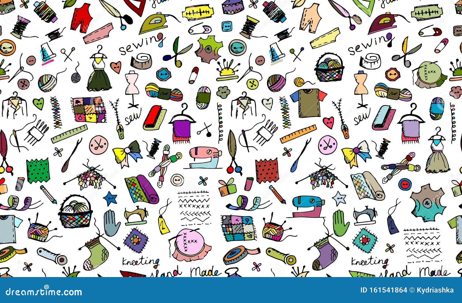 Sewing Seamless Pattern For Your Design Stock Vector Illustration Of