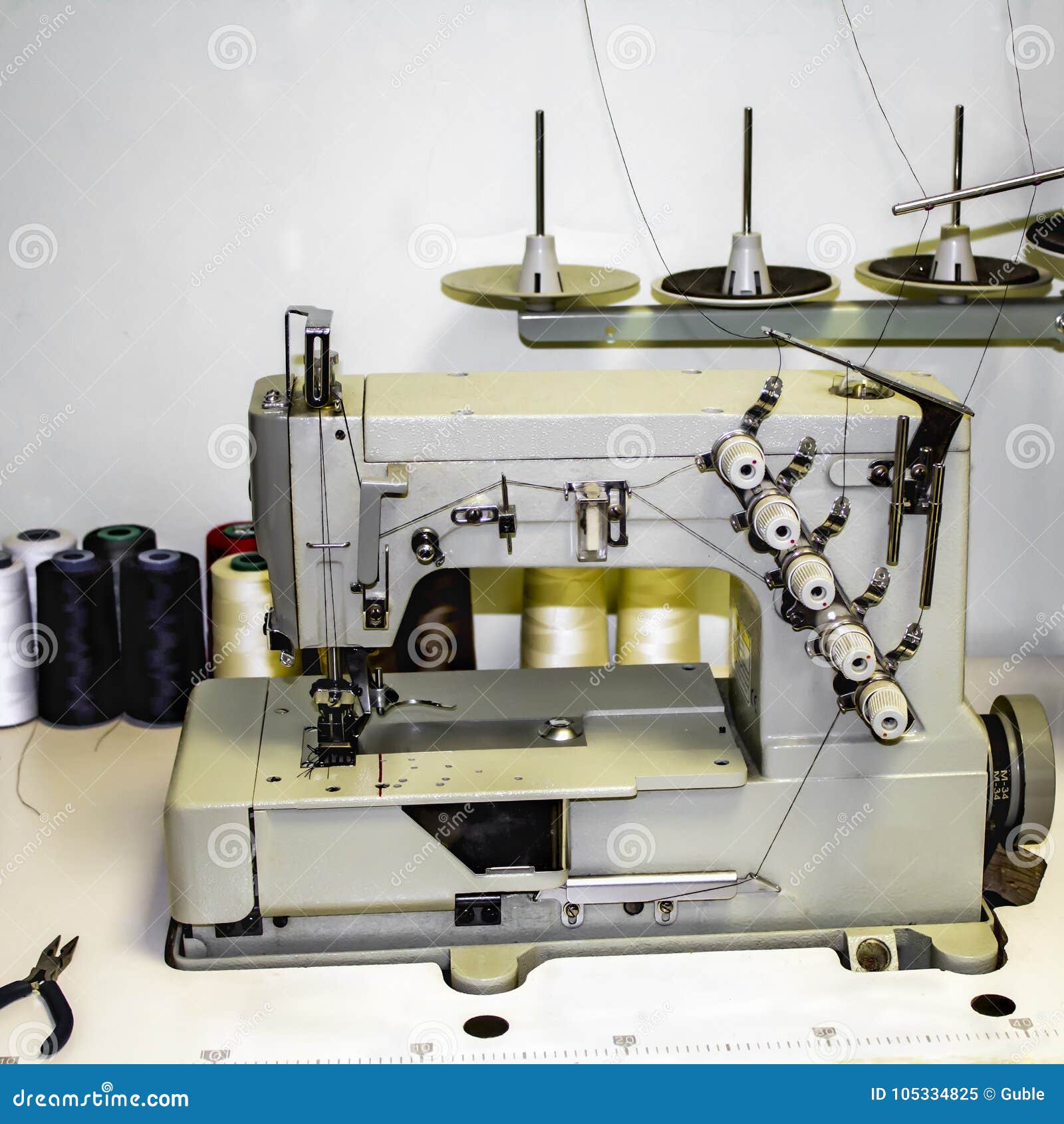 Sewing Serger. the Workplace of a Seamstress. Stock Image - Image of ...