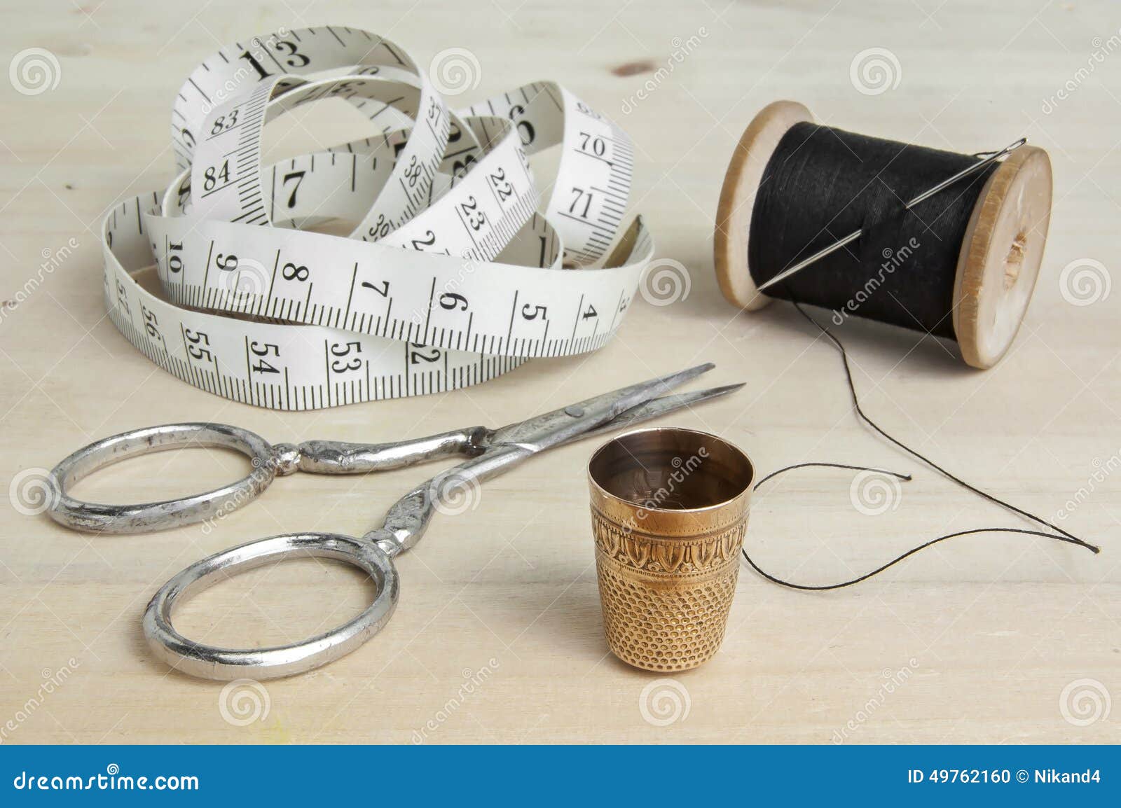 Sewing set stock photo. Image of isolated, spool, items - 49762160