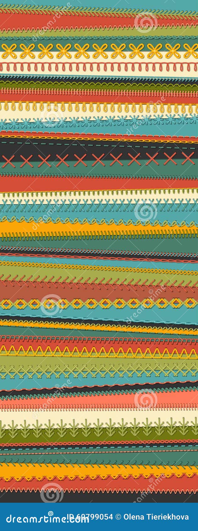 Sewing Set on Textile Background. Stock Vector - Illustration of design ...