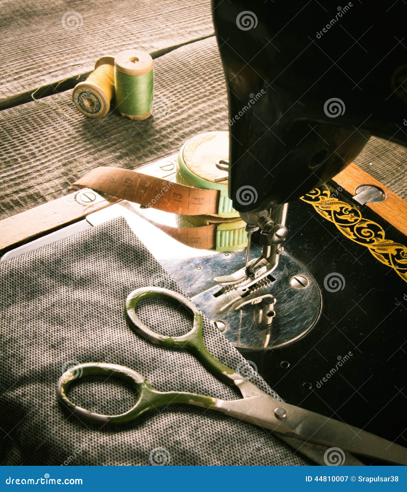 Sewing. Sewing Machine and Tools. Stock Image - Image of handiwork ...