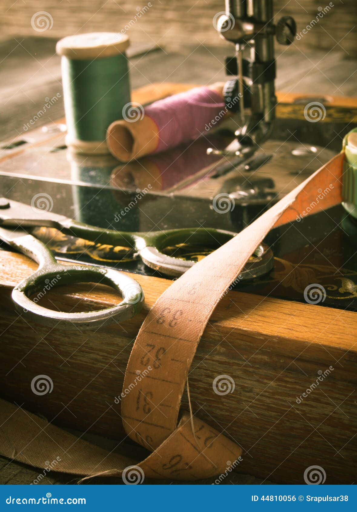 Sewing. Sewing Machine and Tools. Stock Photo - Image of craftsmanship ...